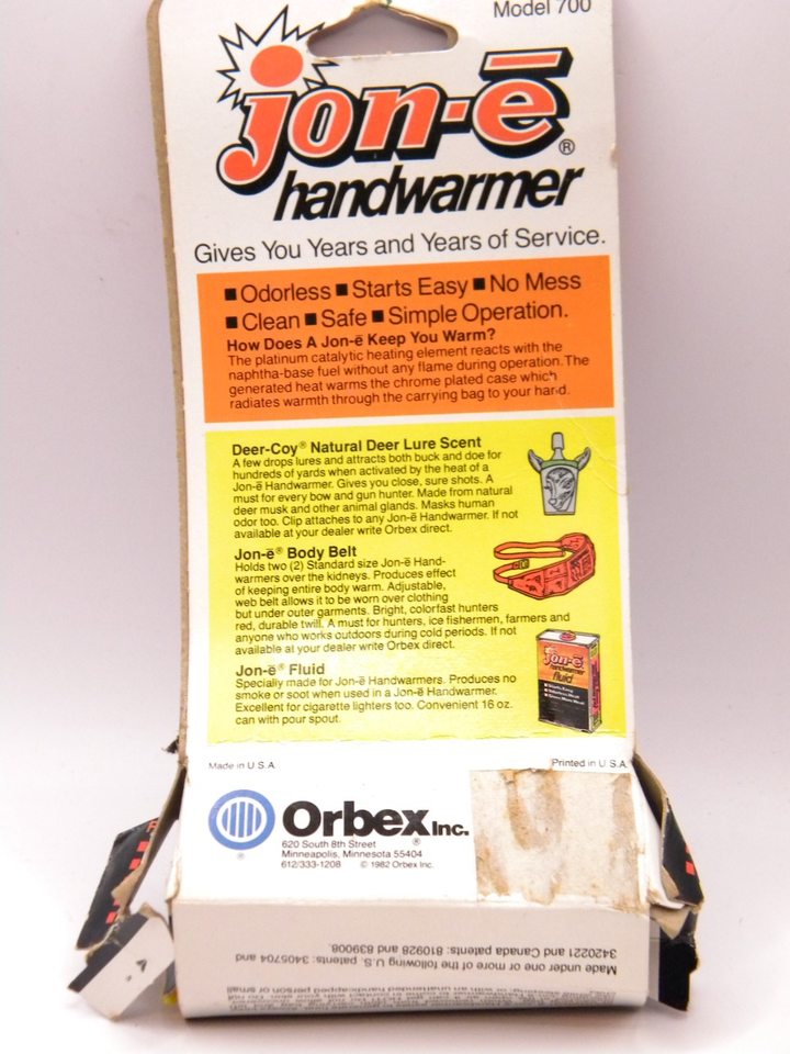 Original Jon-e hand Warmer Standard size Vintage Model 700 NIB | eBay