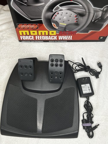 Logitech MOMO Racing Force Feedback Steering Wheel and Pedals For PC ...