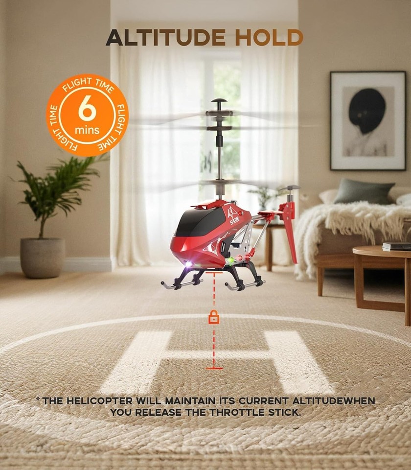 S107H-E RC Helicopter with Altitude Hold, 3.5 Channel, Gyro Stabilizer ...