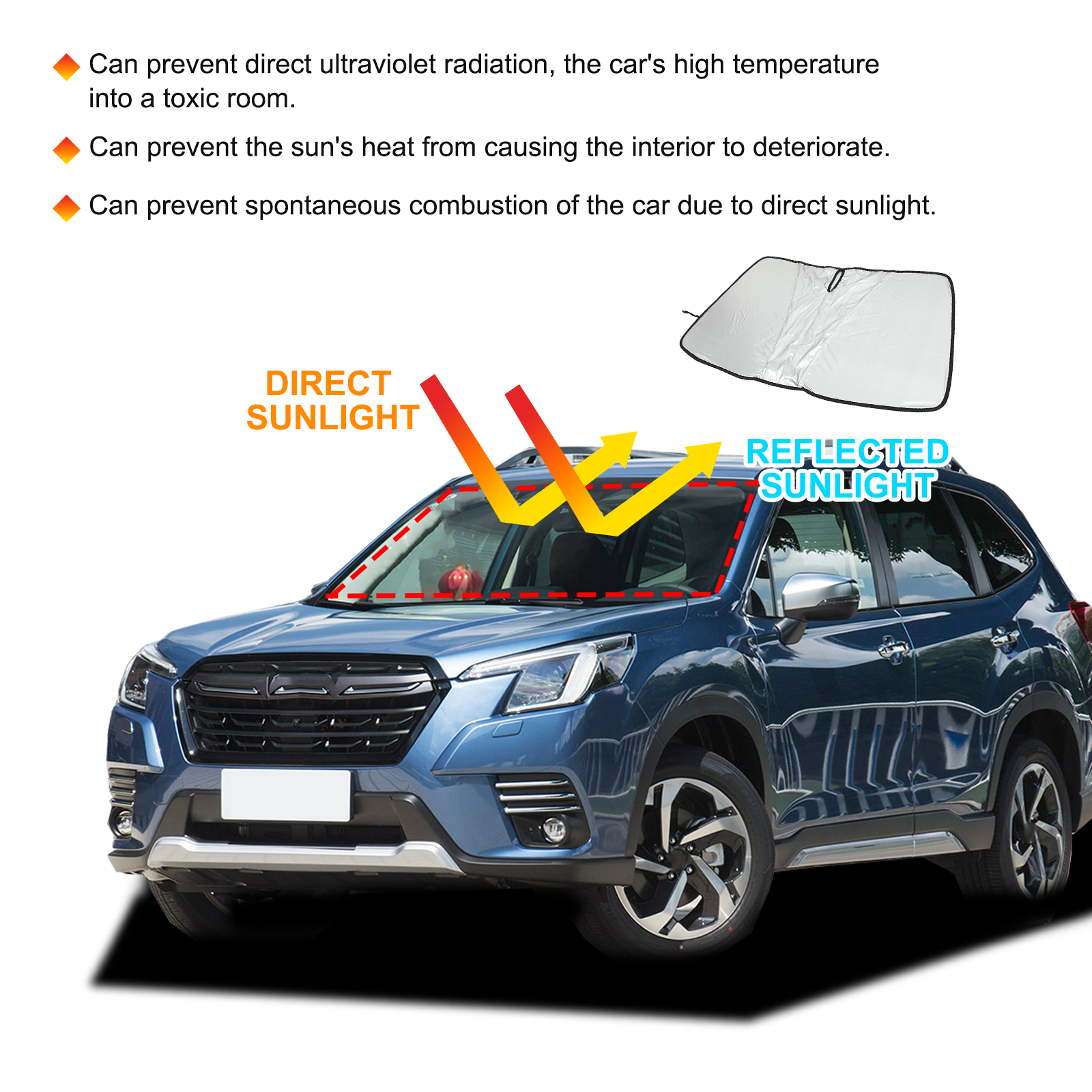 For Subaru Forester 19-24 Front Window Visor Sun Car Windshield ...