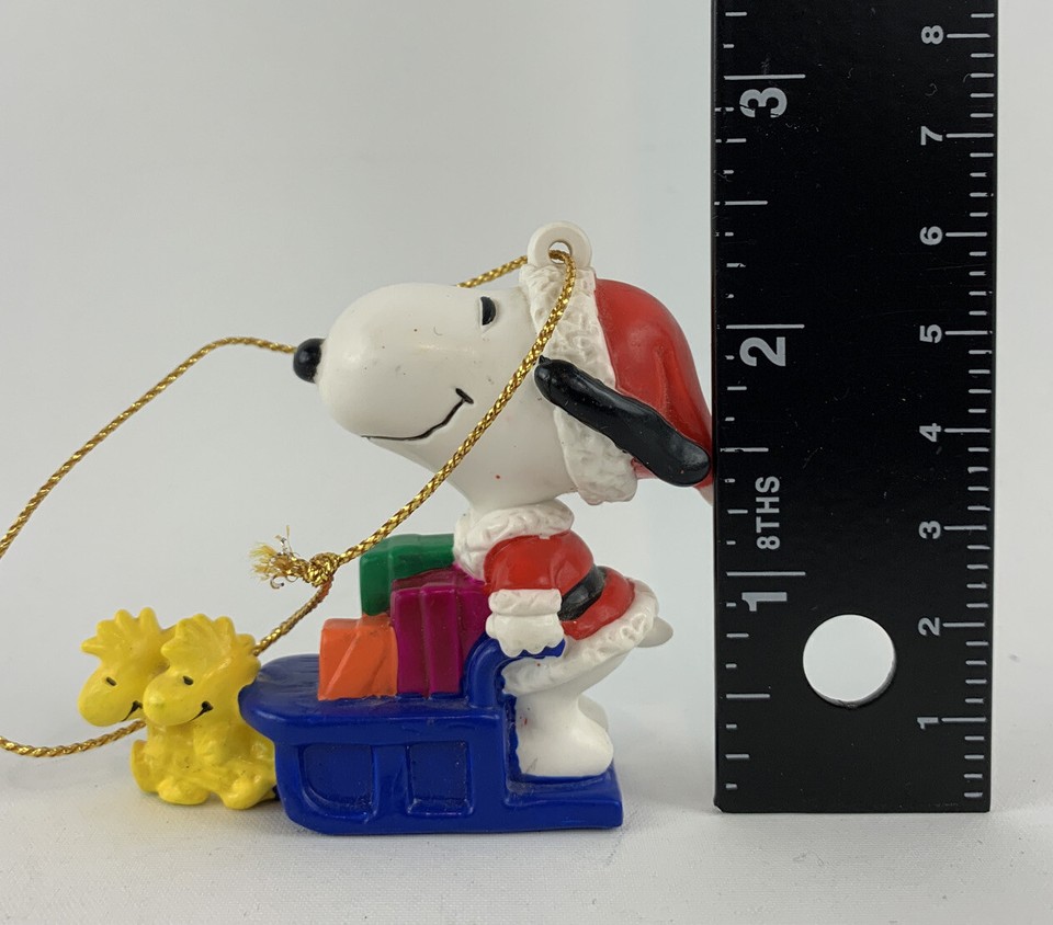 Peanuts Santa SNOOPY & WOODSTOCK Riding A Blue Sleigh Christmas ...