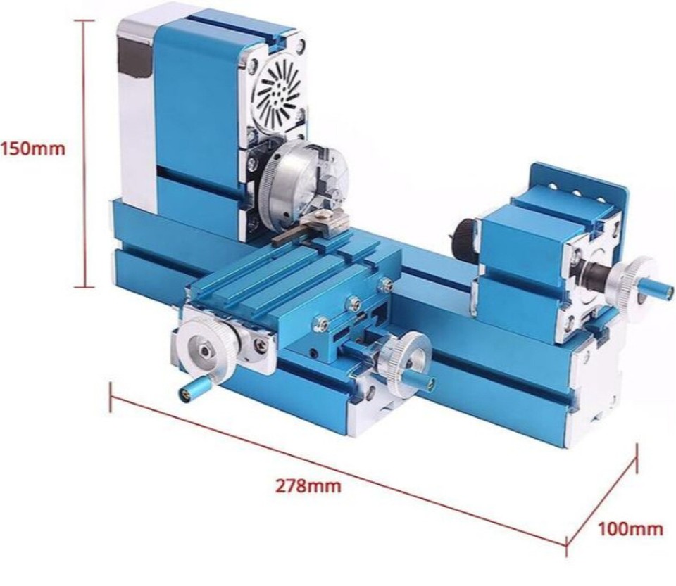 110-220V Universal Mini Metal Lathe Milling Machine Motorized ...