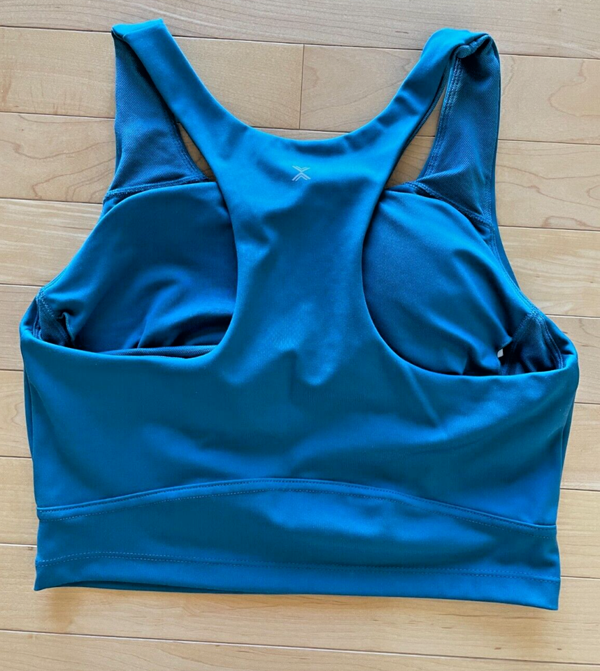 NEW Xersion Long Line Sports Bra in Dragon Fly Blue - Women's Medium | eBay