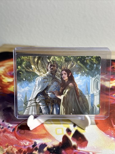 MTG Lord Of The Rings Gold Stamped Art Series Aragon And Arwen Wed 33/ ...