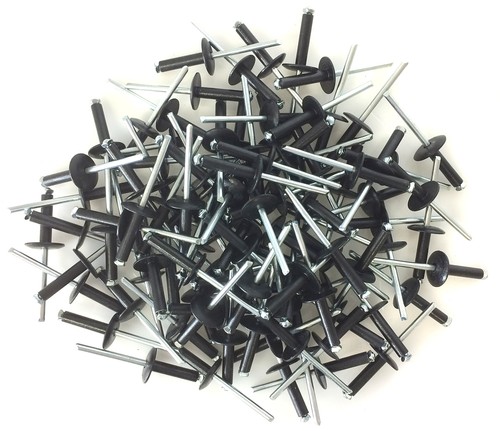 100 3/16" Large Head Black Painted Aluminum Exploding Pop Rivets #1286 ...