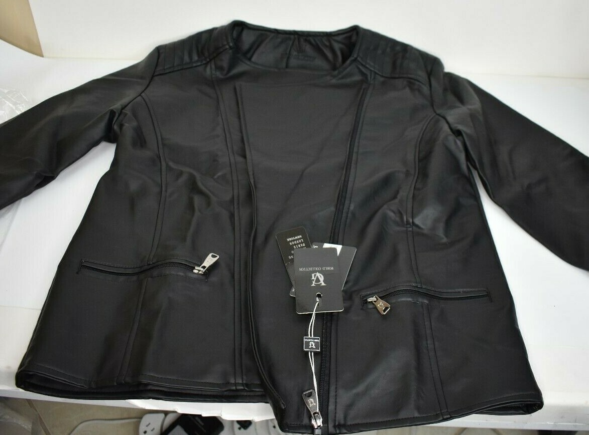 VG World Collection Womens XL LEATHER Jacket Black color Made in Italy ...