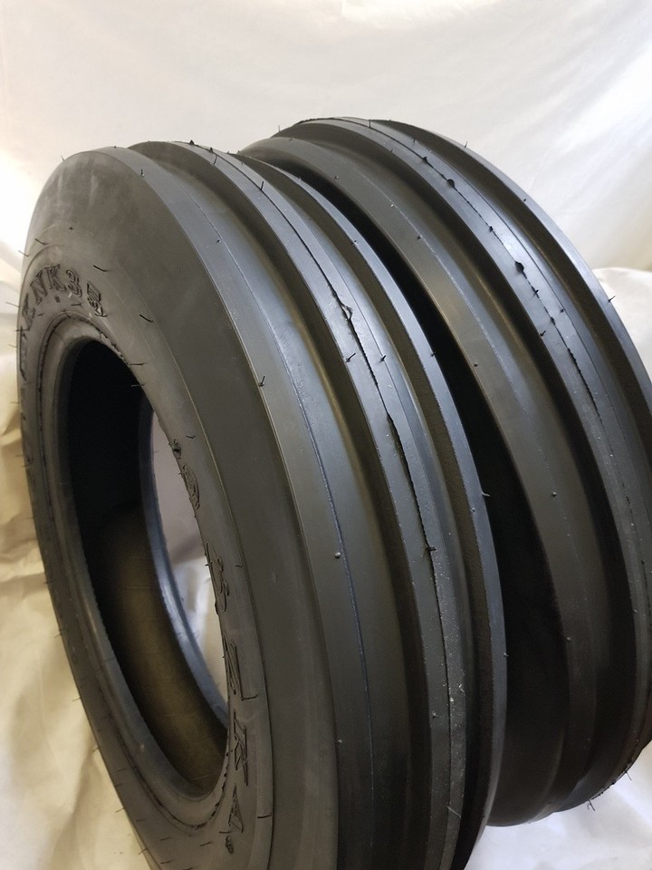 2 TIRES + 2 TUBES 6.50-16 6 PR GTK KNK35 3-Rib Farm Tractor Tires W ...