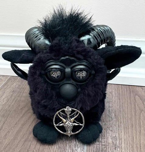 OOAK Furby The Dark Lord Gothic Satanic Goat Head Furby Non working art ...