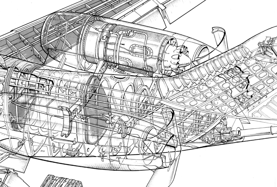 Cessna citation x Cutaway Drawing 24IN X 36IN | eBay