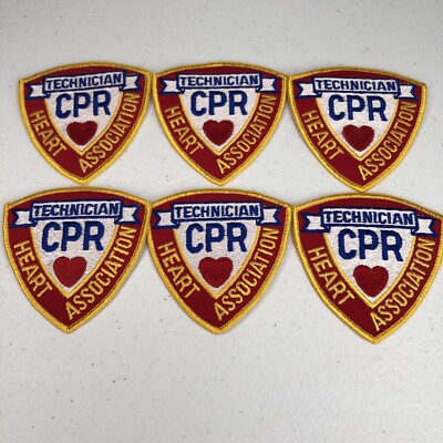 Lot Of 6 New Heart Association CPR Technician Patches Embroidered C.P.R ...