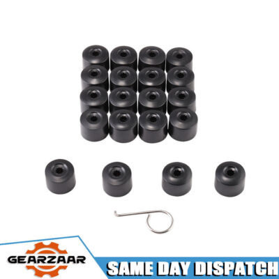 For VW Volkswagen Wheel Lug Nut Bolt Cover Black Caps 1K06011739B9 Set ...
