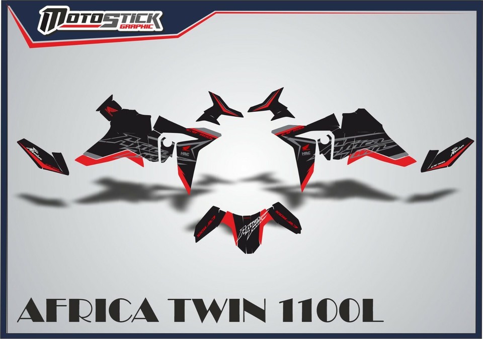 GRAPHICS-DECALS-STICKER KIT FIT:AFRICA TWIN 1100L 2020~ L1-Black | eBay
