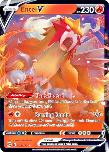 Pokémon TCG Entei V Brilliant Stars 022/172 Full Art Ultra Rare Holo | eBay