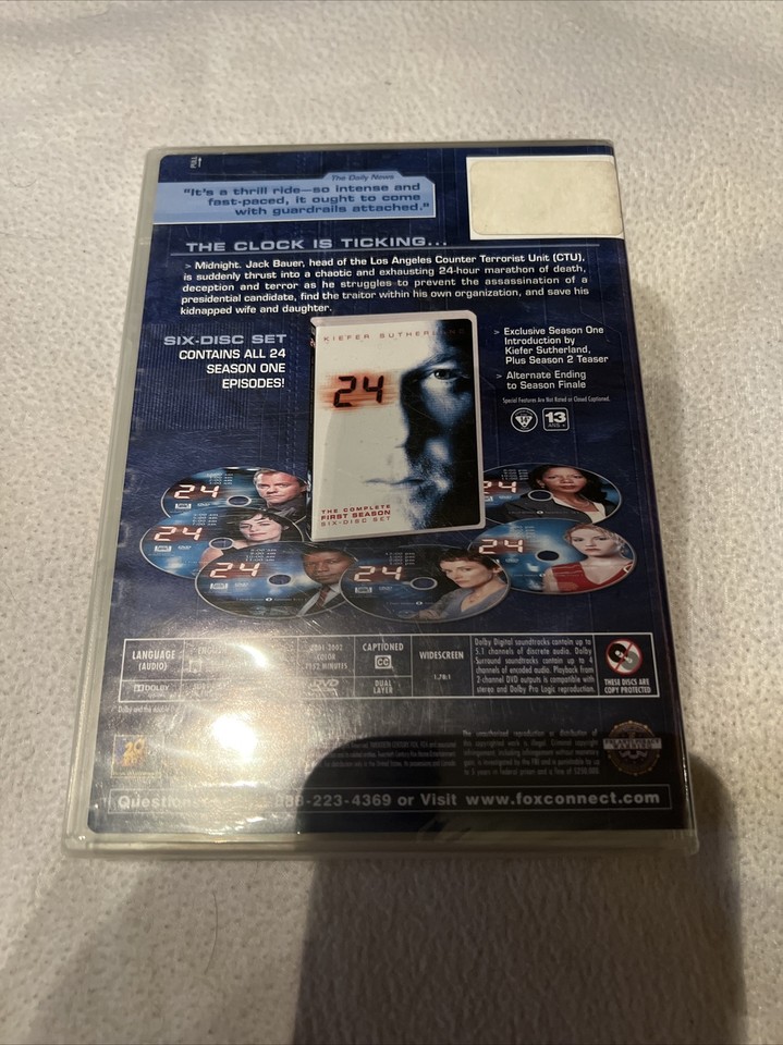 24 - The Complete FIRST Season - DVD Set - Kiefer Sutherland NEW ...