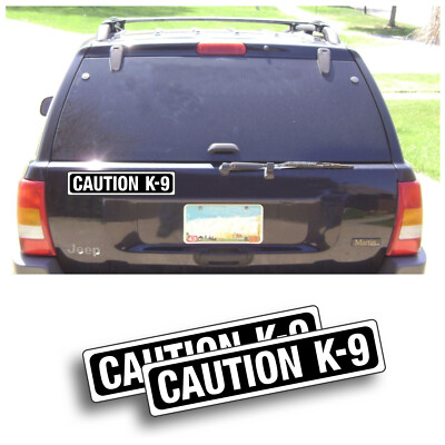 2X Magnet Magnetic Sign CAUTION K-9 K9 dog show dogs pet car truck ...