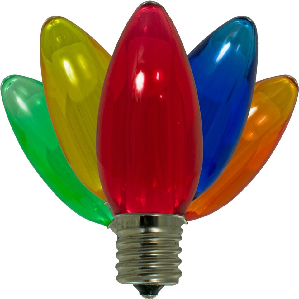 LED Christmas Outdoor Light Bulbs C7 C9 Twinkle Candelabra Style Box of ...