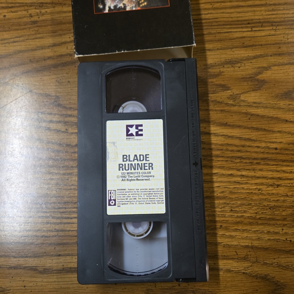 Blade Runner VHS - First Release Print - Embassy 1982/1983 RARE - A7 ...