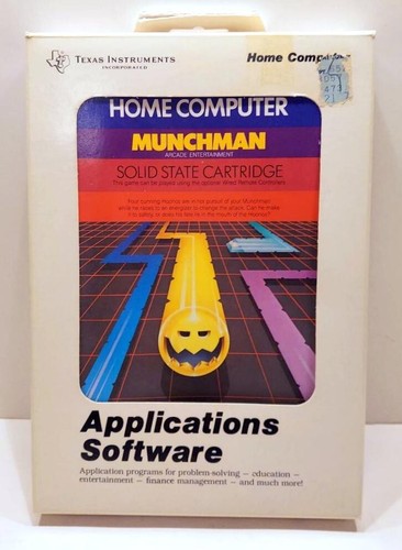 Texas Instruments MUNCHMAN Game Cartridge for TI99/4A w/Manual & Box ...