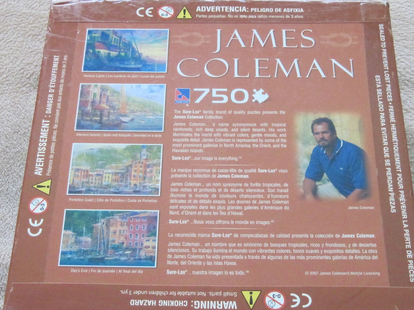Sure-lox James Coleman puzzle, 750 pieces, "Portofino Coast," new ...