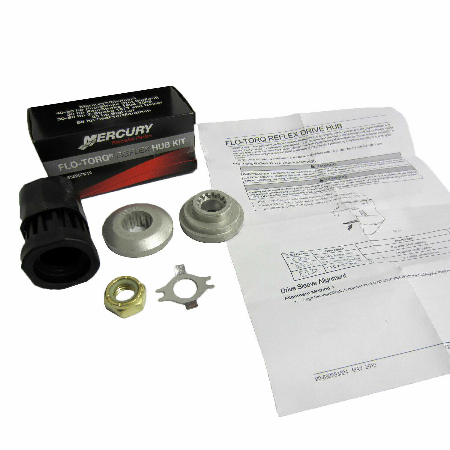 Mercury Marine Quicksilver 4 Piece Flo-Torq Reflex Hub Kit OEM PN ...