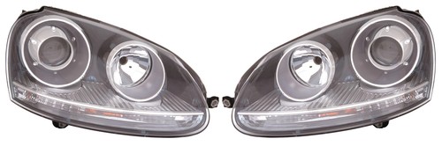 For VW Golf Mk5 V 04-09 Black Projector R32 Gti Style Headlights Lamp ...