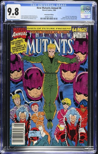 NEW MUTANTS ANNUAL 6 CGC 9.8 RARE NEWSSTAND EDITION V1 1990! 1ST ...