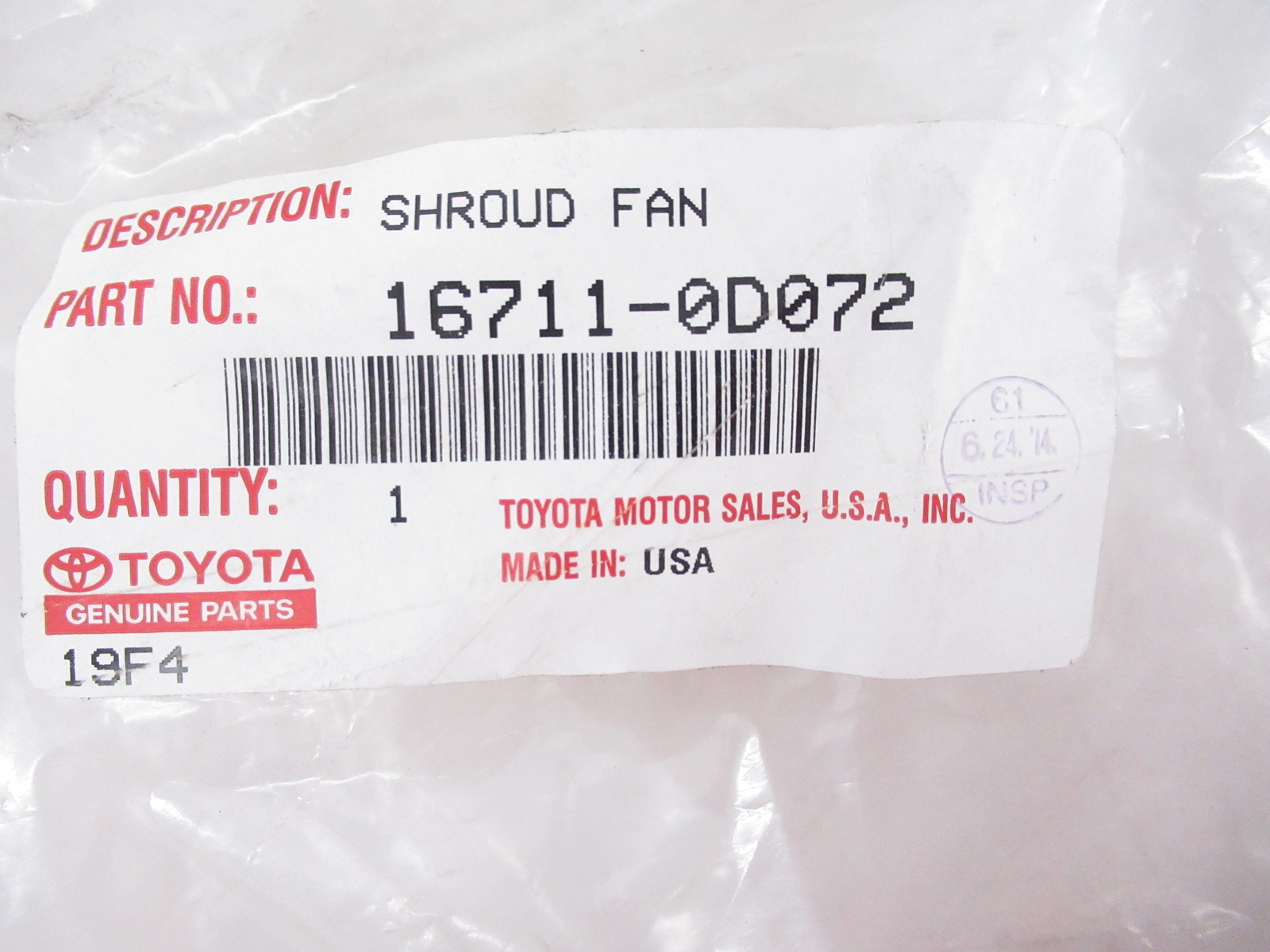 Genuine OEM Toyota 16711-0D072 Fan Shroud 03-08 Corolla & Matrix | eBay