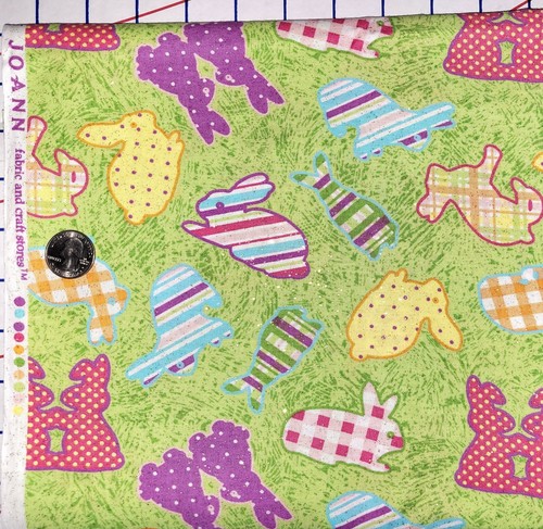 Easter Bunny Rabbit Patchwork Stripe Floral Cotton JoAnn Quilting ...