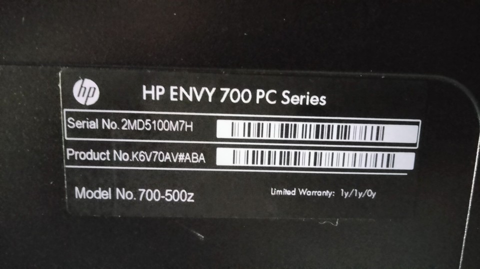 HP Envy 700 PC Series Tower 3.3 Ghz AMD A8 7600 1TB Memory 8GB Ram (No ...