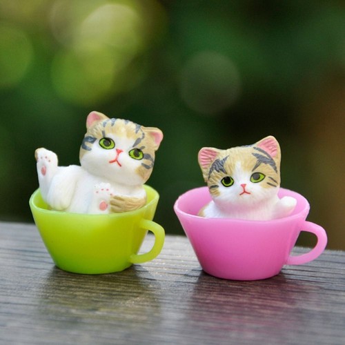 Teacup Cat Teacup Cat Mini Animals Decoration Landscape Garden Pot | eBay