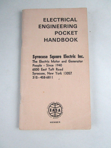 Electrical Engineering Pocket Handbook Easa Usa 1982 | eBay