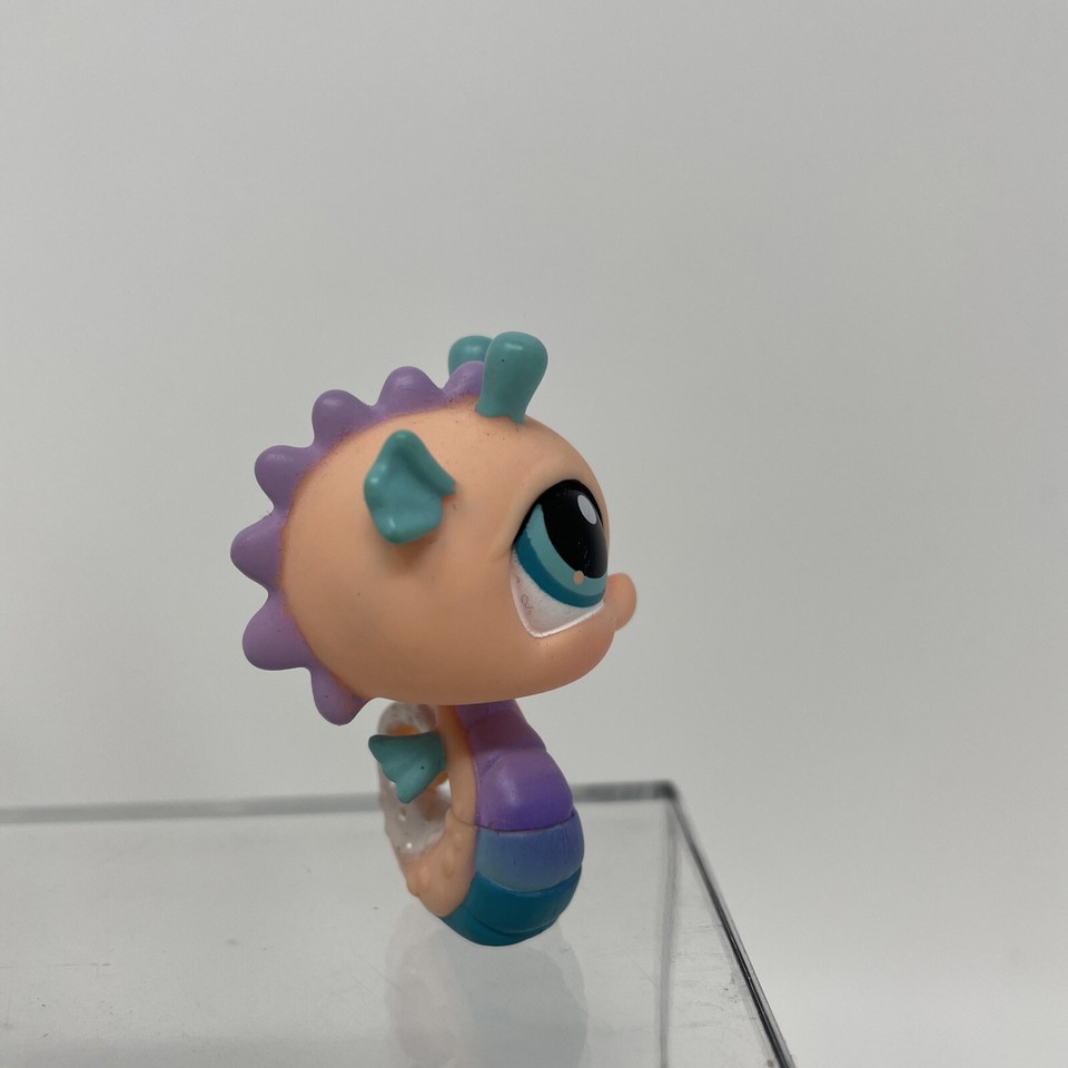LPS Littlest Pet Shop 142 Pink Seahorse Blue Dot Eyes Hasbro | eBay