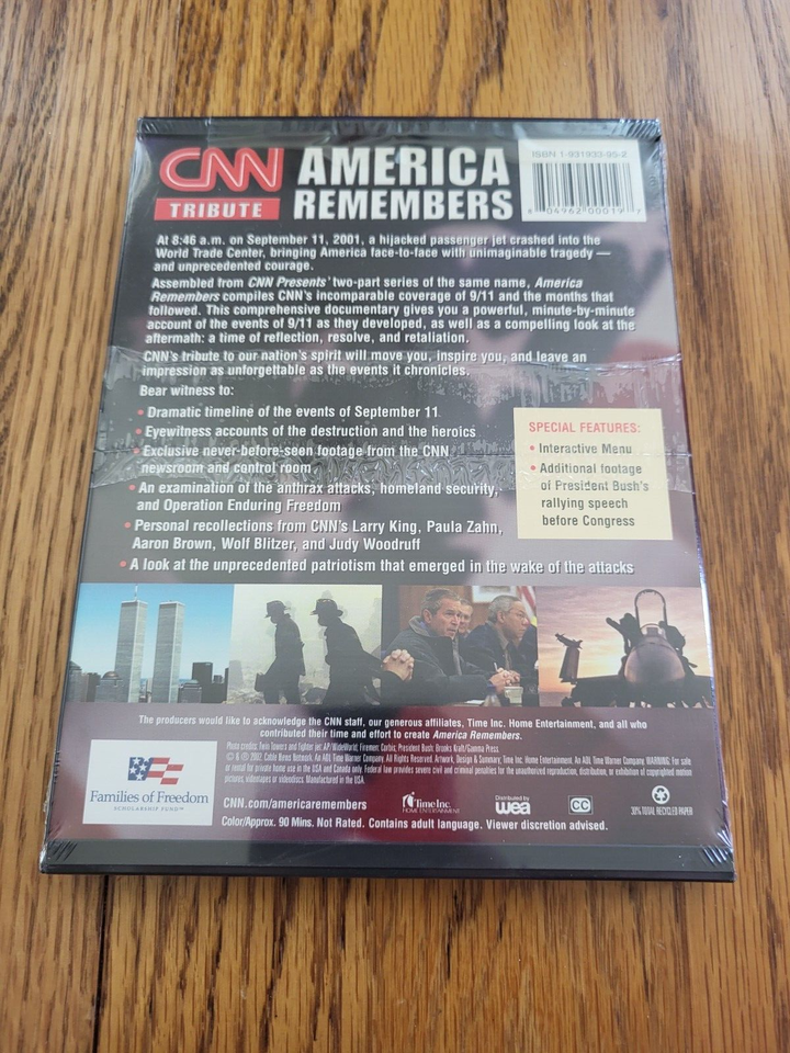 CNN Tribute: America Remembers - 9/11 (Snap Case, DVD, 2002) - New ...