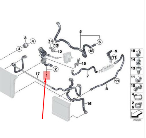 NEW BMW 7 F01 RADIATOR COOLANT HOSE 17127580955 7580955 OEM | eBay