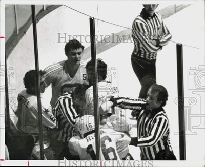 1974 Press Photo Referees break up a hockey fight - hps25862 | eBay