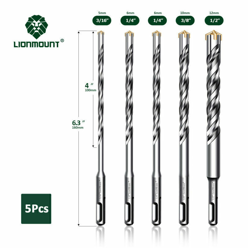 SDS+ 5PCS Hammer Drill Bits Set Concrete Masonry Granite Fit Makita ...