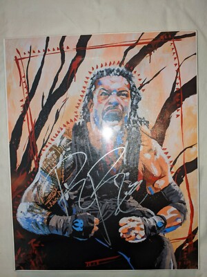 Roman Reigns Signed Autographed WWE 15 x 12 canvas print Framed ready ...
