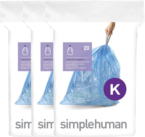 Simplehuman Code K 60 Count, Genuine Custom Fit Liners, Drawstring Trash Bags in | eBay