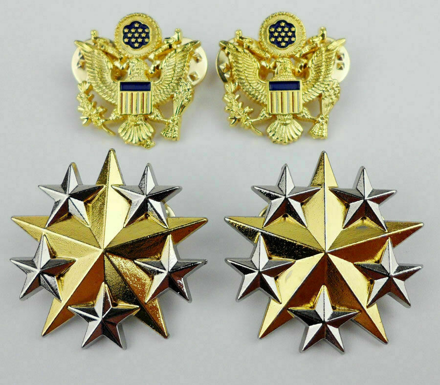 US ARMY NAVY SIX STAR EPAULETTE DEVICE GENERAL OFFICER RANK BADGE CAP ...
