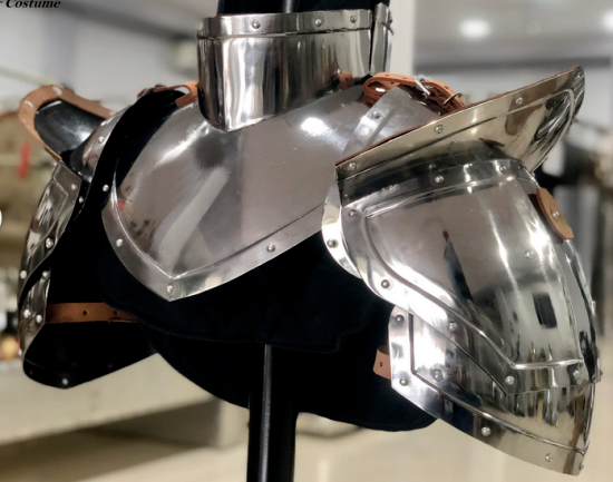 Medieval Armor Bevor with Gorget and Pauldrons Shoulder Guard LARP ...