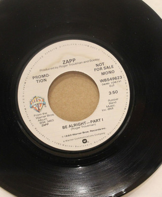 Zapp Be Alright Part 1/same promo 45 Warner Brothers 1980 | eBay