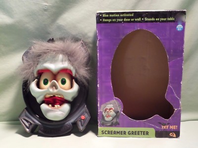 Rare Gemmy Halloween Screamer Greeter Door Wall Hanging Lighted ...