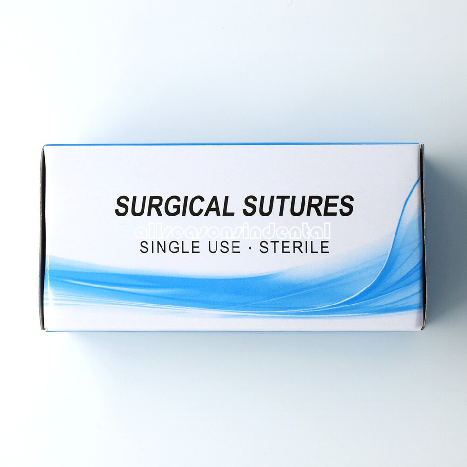 12 Pcs/Box Dental Surgical 3/0 Suture Silk Braided Non Absorbable ...