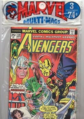 Sealed 1975 Marvel Multi Mags 3 Pack AVENGERS 139 Conan 54 JUNGLE ...