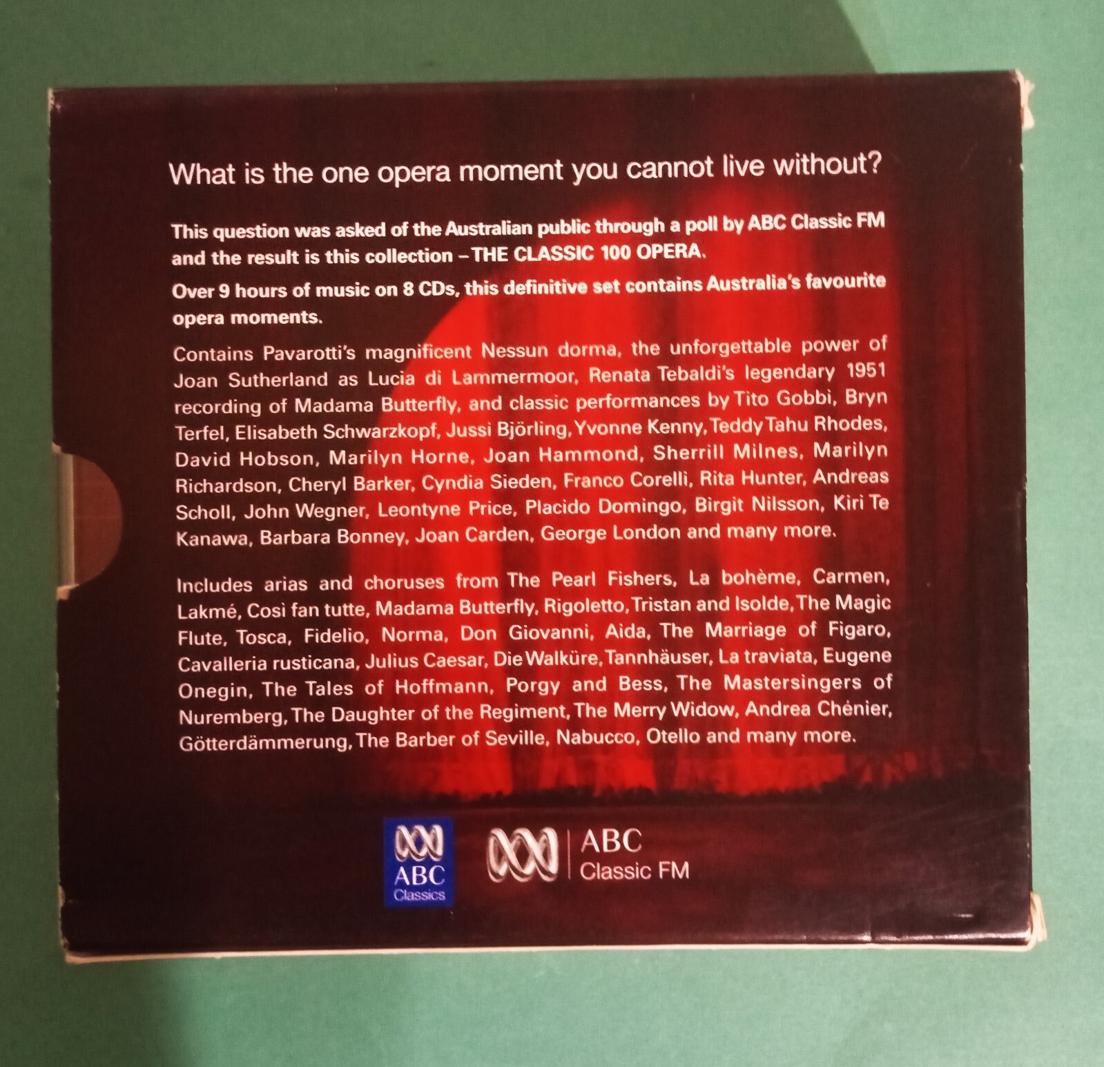 8 CD Boxed Set - The Classic 100 Opera - ABC Classics | eBay Australia