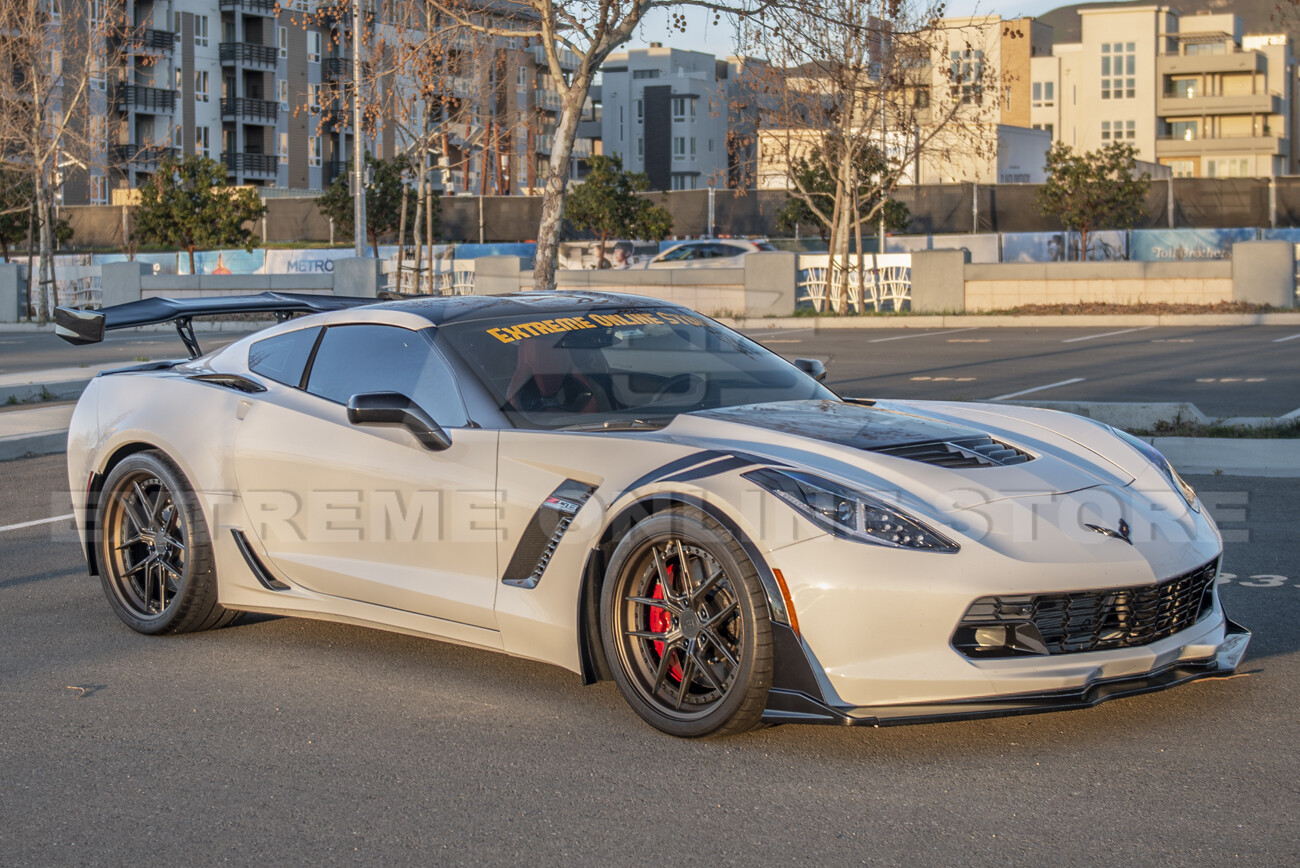 For 14-19 Corvette C7 CARBON FLASH Front Wheel Molding Trim Fender ...