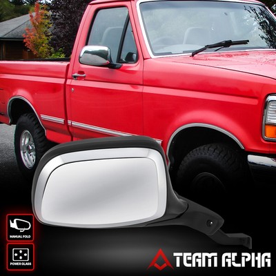 Fit 1992-1997 F100/F150/F250[POWER]Right Side Chrome Manual Fold OE ...
