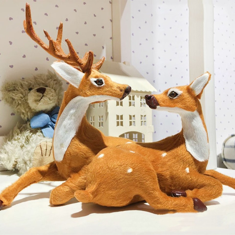 Mantle Christmas Decor Reindeer Crafts Sculpture Cute Figurine ...