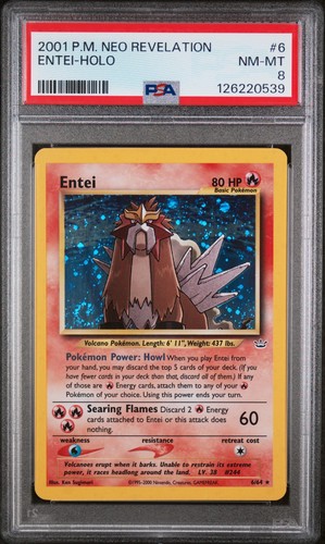 PSA 8 NM-MT Entei Neo Revelation SWIRL Holo Rare Pokemon Card 6/64 | eBay