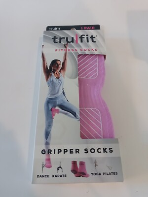 New Women’s Tru Fit Non-Slip Gripper Yoga Dance Exercise Fitness Socks ...